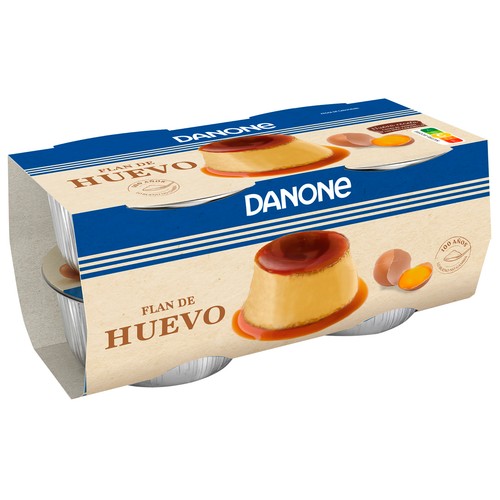 DANONE Flan de huevo con caramelo, elaborado sin gluten DANONE 4 x 100 ...