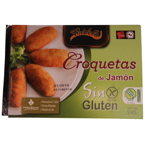 FRIDELA Croquetas de jamón serrano, elaboradas sin gluten 240 g ...