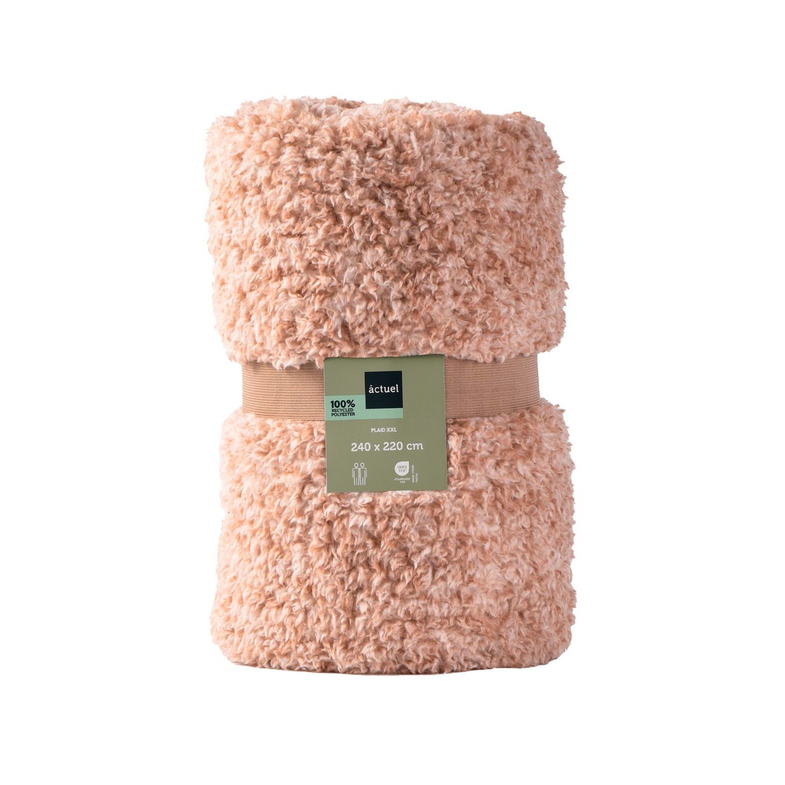 Manta doble sostenible sherpa de 240 gsm, color marrón, ALCAMPO ...