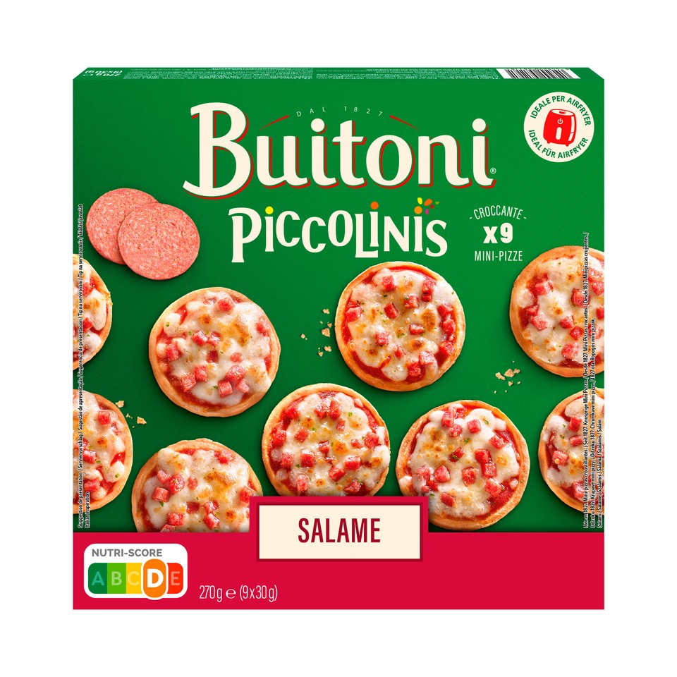 PICCOLINIS (mini pizzas) con queso tomate y salami de Buitoni 270 g ...