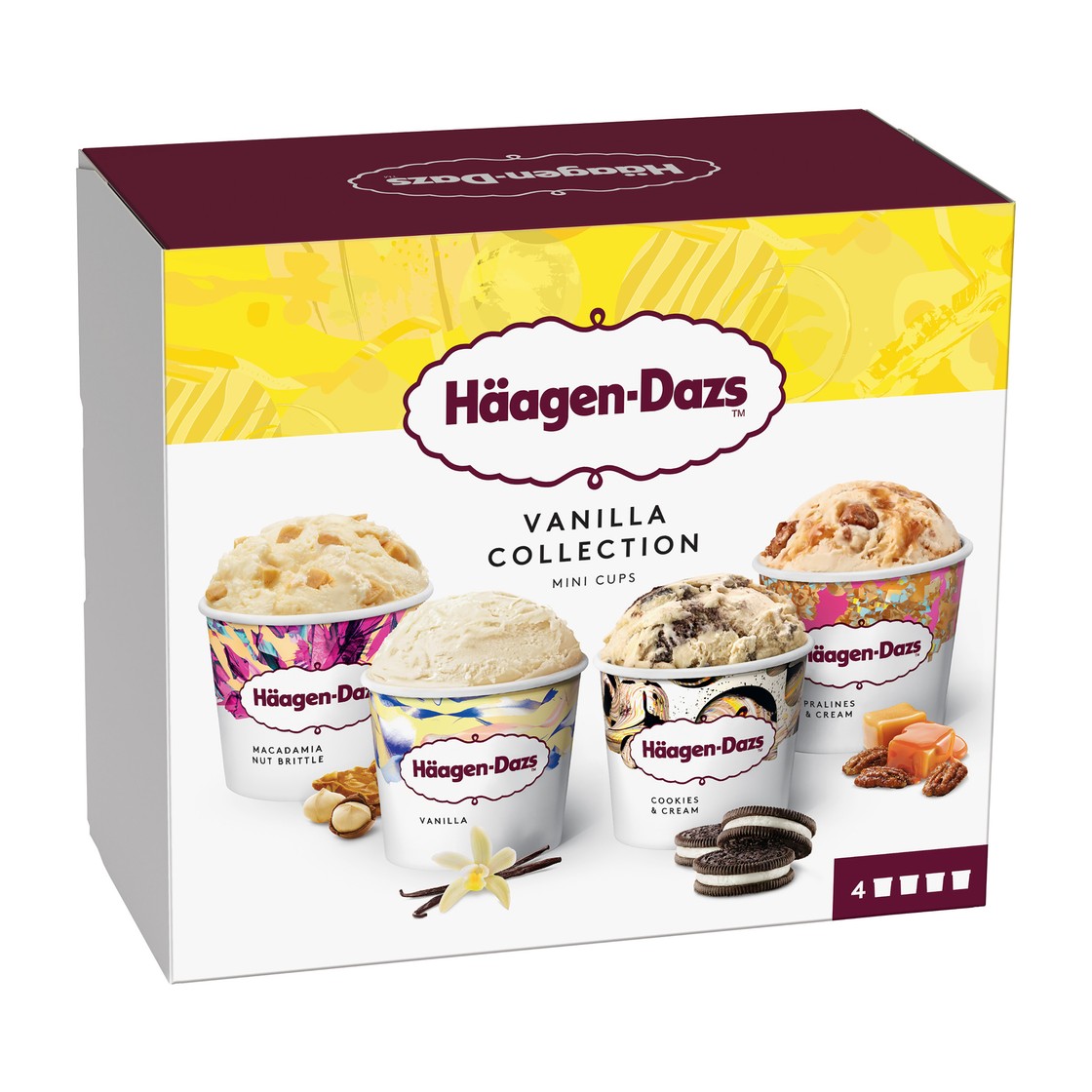 HÄAGEN-DAZS Mini tarrinas de helado de vainilla con caramelo, cookies ...