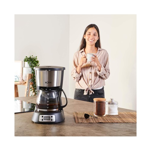Cafetera de goteo programable SOLAC Stillo Digital CF4031, acero ...